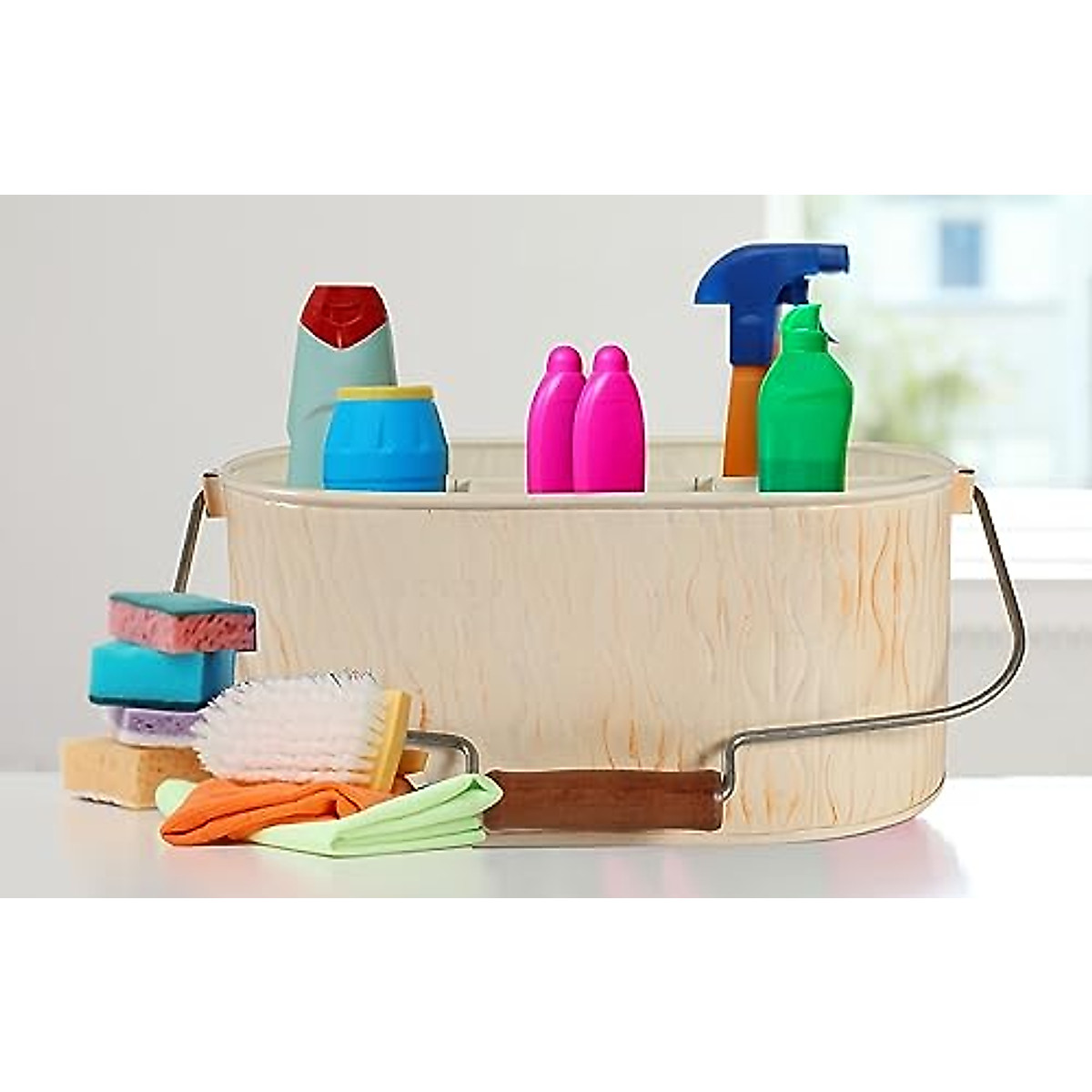 Utensil Caddy,Galvanized Bucket,Galvanized Utensil Holder,Silverware Caddy,Metal Caddy,Outdoor Utensil Caddy,Tin Utensil Holder,Utensil Caddy for Parties,Picnic Caddy,Farmhouse Utensil Cream Beige