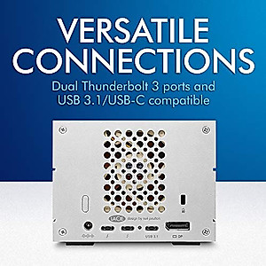 LaCie 2big Dock RAID 16TB External RAID Hard Drive HDD with SD Card CF Card Slots, for Mac and PC Desktop Data Redundancy Thunderbolt 3 USB-C USB 3.0, 1 Month Adobe CC, Data Recovery (STGB16000400)