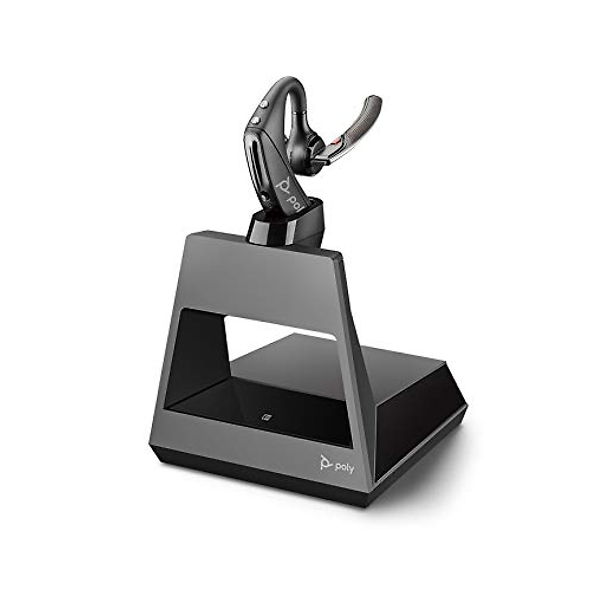 Plantronics - Voyager 5200 Office with One-Way Base (Poly) - Bluetooth Single-Ear (Monaural) Headset - Noise Canceling - Connect to Your Desk Phone - Works with Teams, Zoom & More