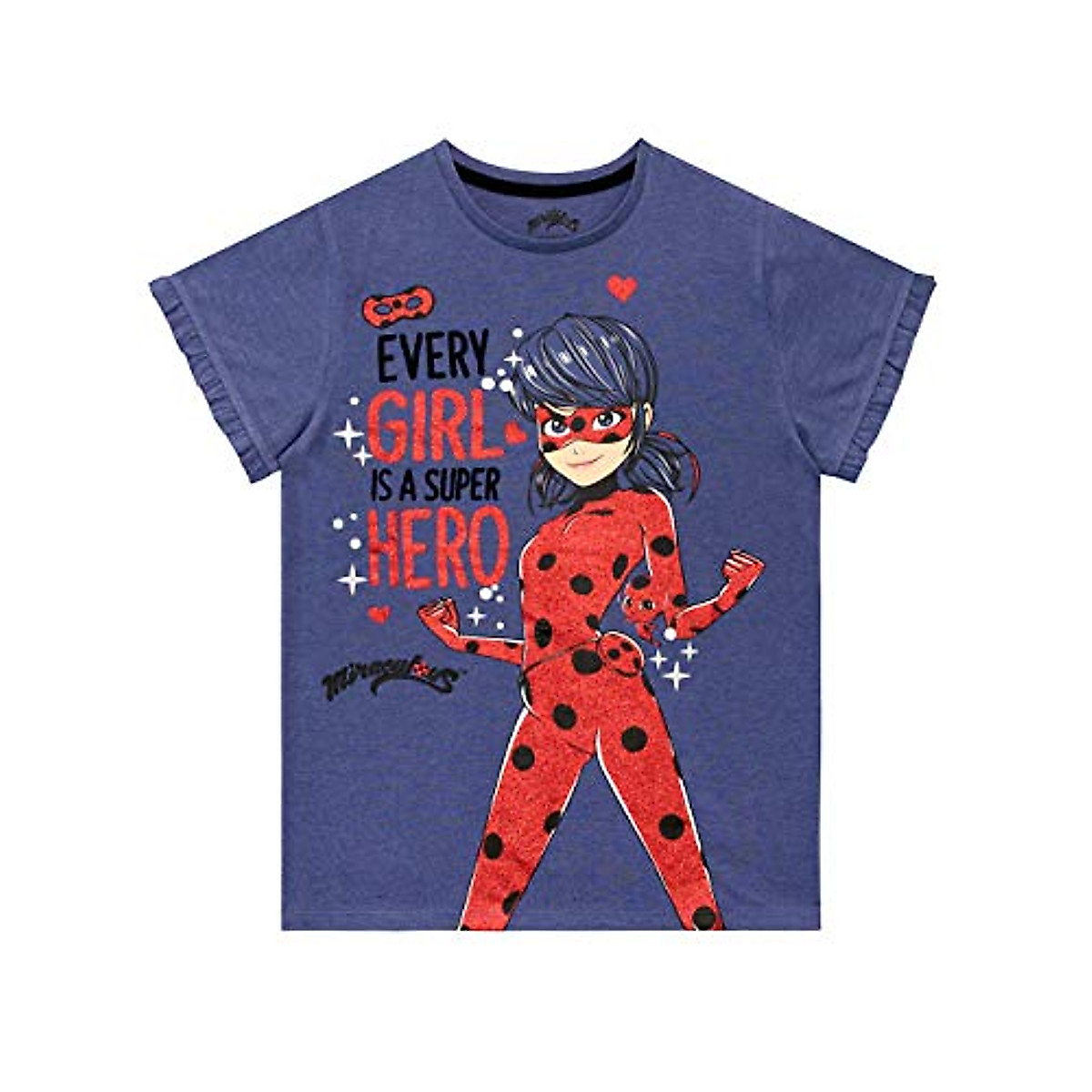 Miraculous Ladybug Girls' Lady Bug T-Shirt Size 12 Blue