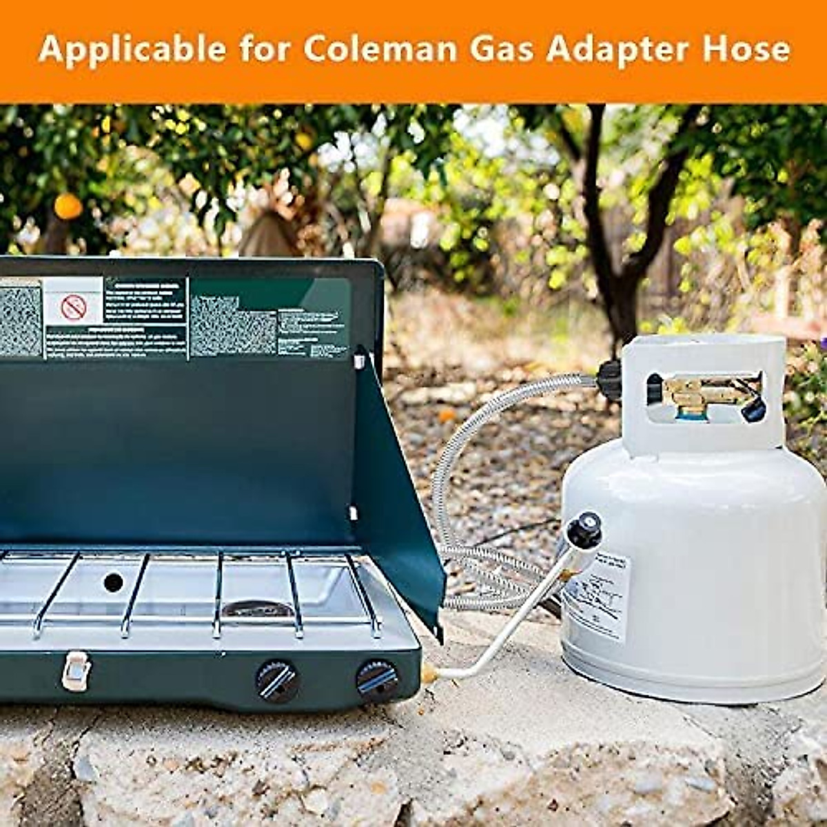 GGC 6 FT Stainless Steel Braided Propane Adapter Hose,1Lb to 20Lb Propane Conversion for Type1 LP Tank/QCC1,Bulk Portable Appliance and Gas Grill-CSA Certified