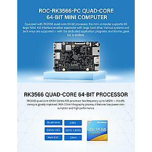 Firefly ROC-RK3566-PC Rockchip RK3566 4GB RAM Single Board Computer Support Caffe/TensorFlow and Geek System