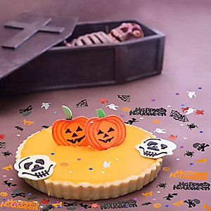 Konsait 2000+pcs Halloween Confetti Table Confetti Table Scatter Pumpkins Spiders Bats Witches Spider Webs Star Cat Ghost Halloween Skull Confetti for Halloween Party Favor Decorations Supplies
