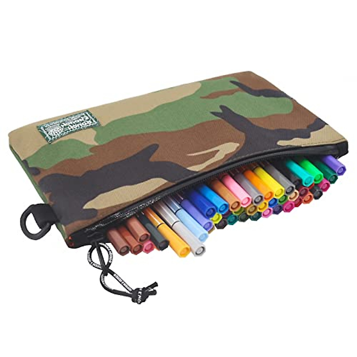 Rough Enough Aesthetic Pencil Case Organizer for Adult with Zipper Cordura Camo