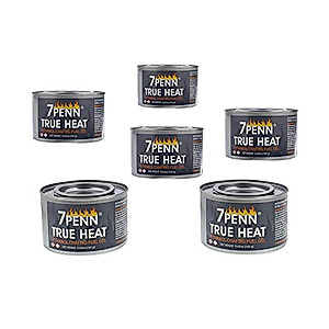 7Penn Gel Fuel True Heat Bio Ethanol 2 Hr Cooking Fuel 6pk – Food Warming Heated Cans, Chafing Dish Burner Buffet Warmer
