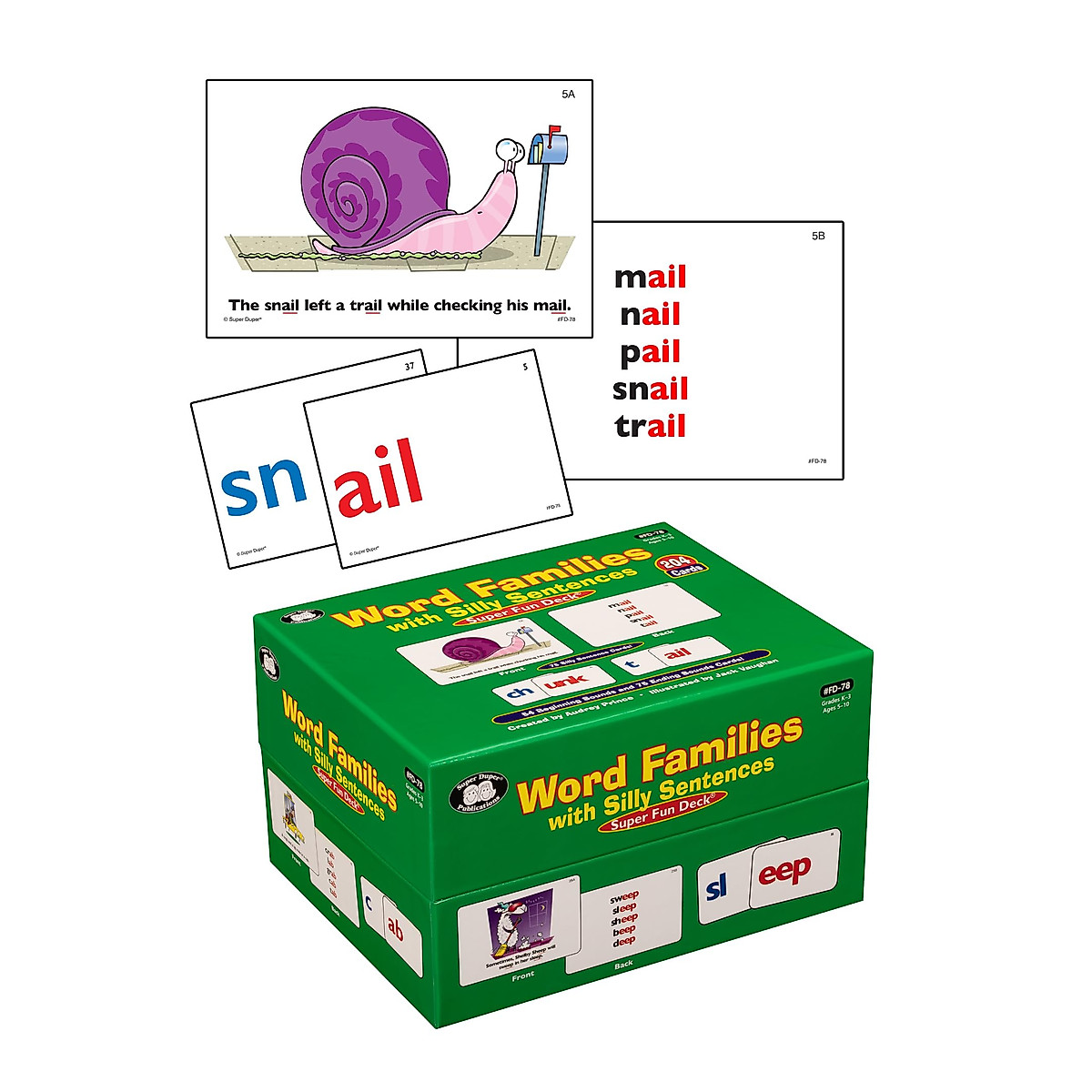 Super Duper Publications | Word Families with Silly Sentences Fun Deck Flash Cards | Educational Learning Resource for Children