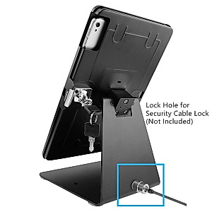 CarrieCathy Desktop Anti-Theft Security Kiosk POS Stand Holder Enclosure for 10.2" 2021 iPad 9th Gen 2020 iPad 8th Gen 2019 iPad 7th Gen, Flip & 360° Swivel Design