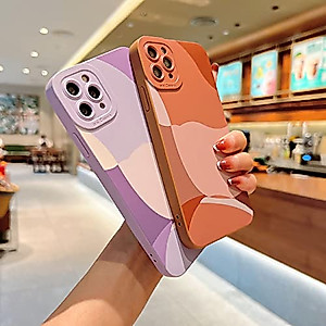 YKCZL Compatible with iPhone 11 Pro Case, Cute Painted Art Heart Pattern Full Camera Lens Protective Slim Soft Shockproof Phone Case for Women Girls-Brown