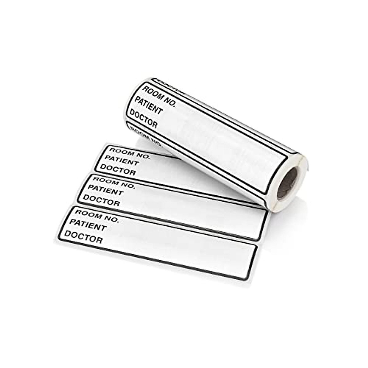 Carstens Patient I.D. Adhesive Medical Chart Labels for 1.5” – 4” Ring Binder Spines – Pre-Printed Sticker Labels (Room No. / Patient/Doctor), 5 3/8” x 1 3/8”, White, Roll of 200