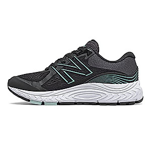 New Balance Women's W840V5 Running Shoe, Black/Storm Blue, 10 X-Wide