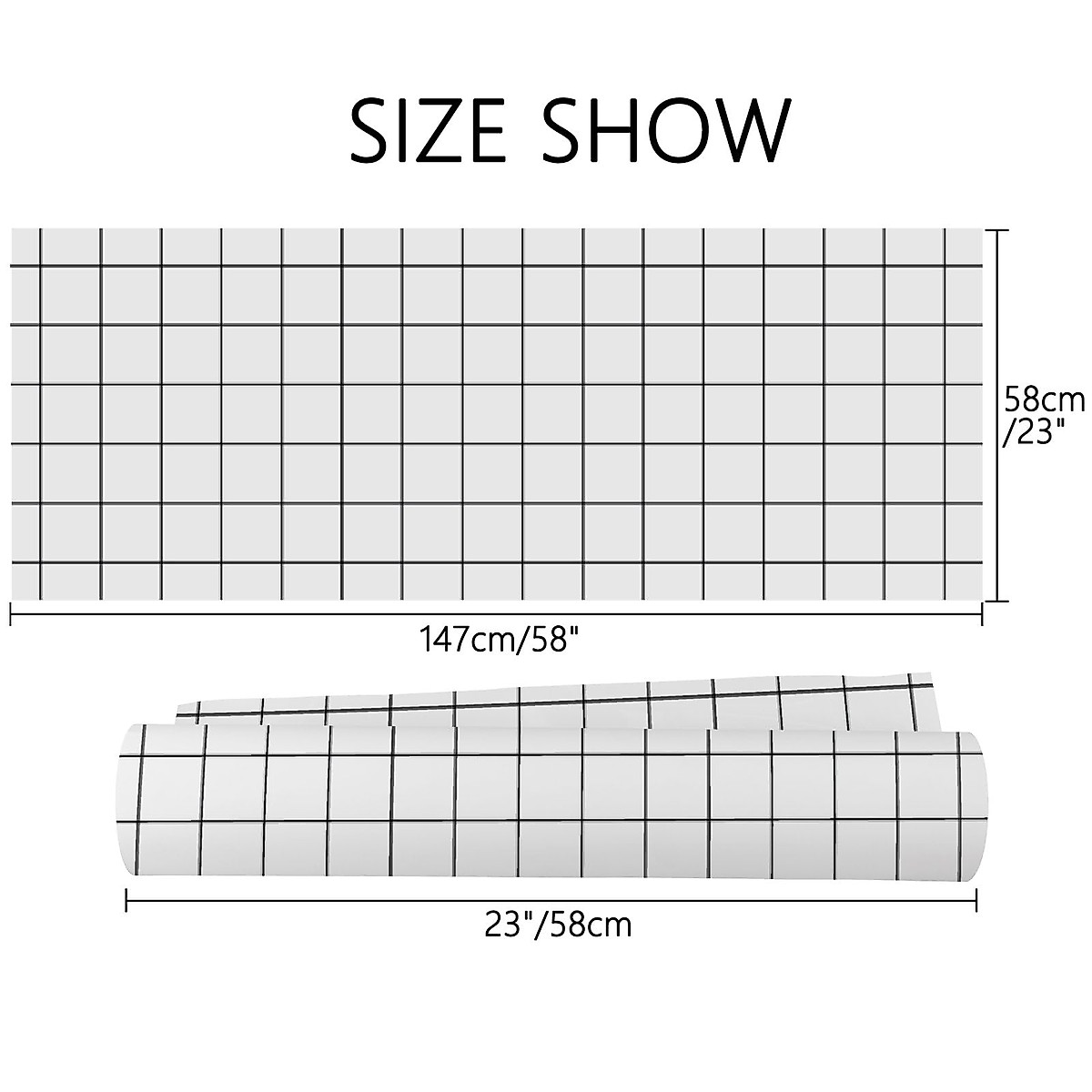 My Little Nest Wrapping Paper Rolls for Birthday Holiday Black and White Square Christmas Gift Wrapping Paper 3 Rolls-23 x 58 inch Per roll