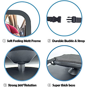 Baby Car Mirror, Safety Car Seat Mirror for Rear Facing Infant with Wide Crystal Clear View, Shatterproof, Fully Assembled, Crash Tested and Certified