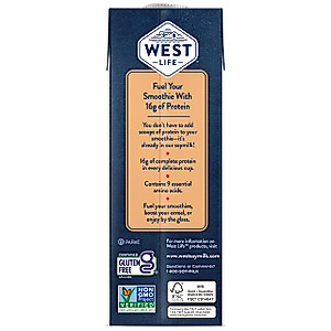 West Life Smoothie Blend Soy Milk, Chocolate, 16g of Protein, Vegan Dairy Alternative, Lactose-Free, 32oz (Pack of 12)