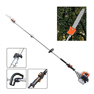 Gas Powered Pole Saw, 52CC 2-Cycle Powerful Chainsaw, Cordless Gas Long Reach Tree Trimmer Pruning Chain Saw, Pole Reach to 8.2 feet for Tree Limb Branches Pruning Garden Tree Trimmer