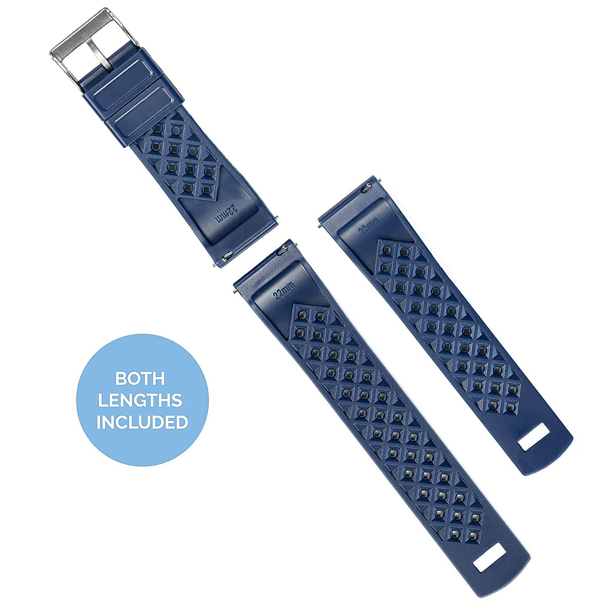 BARTON WATCH BANDS, 23mm Navy Blue - Tropical-Style 2 Watch Bands - Quick Release - Choose Strap Color & Width