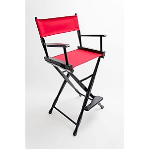 Gold Medal Contemporary Director’s Chair - Black (24", Berry Red)
