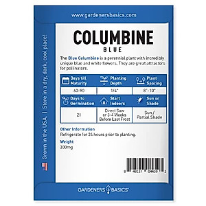 Blue Columbine Seeds for Planting (Aquilegia Seeds) - Beautiful Blue Perennial Flower to Plant in Your Flower Garden Open Pollinated, Non-GMO by Gardeners Basics