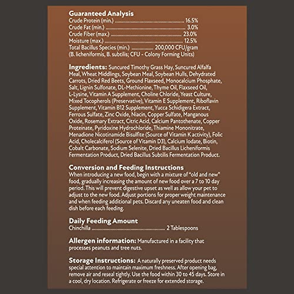 Kaytee Field+Forest Chinchilla Food 3 Pounds