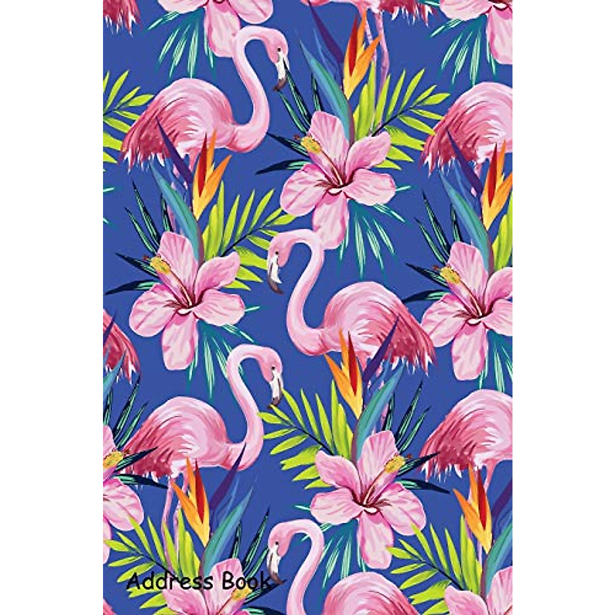 Address Book: For Contacts, Addresses, Phone, Email, Note,Emergency Contacts,Alphabetical Index With Tropical Flamingo On Blue