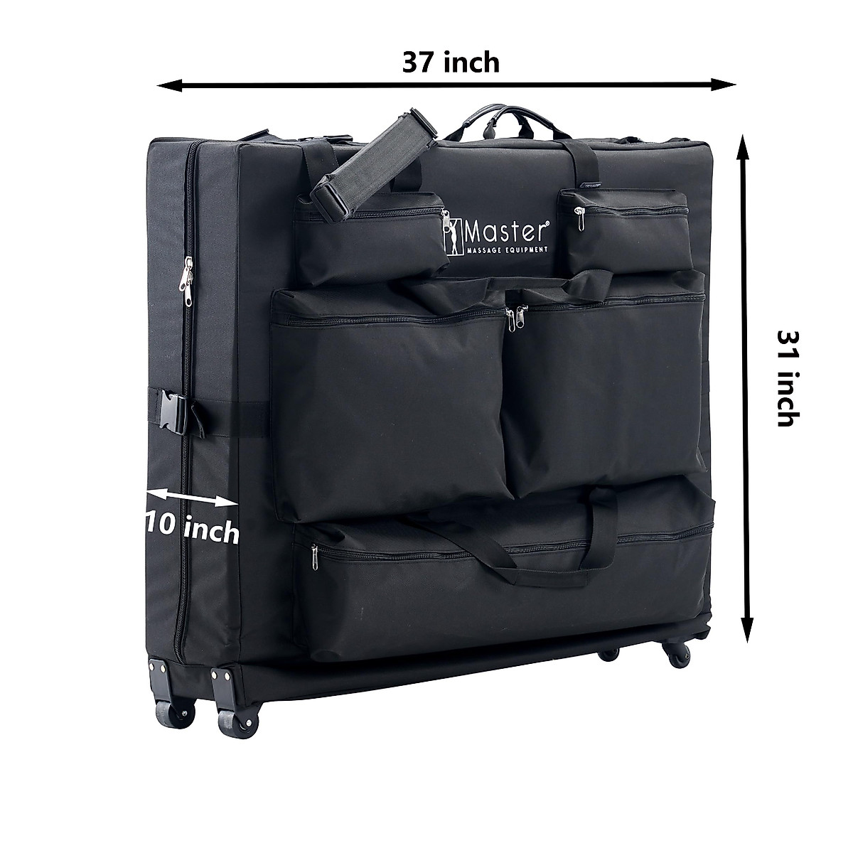 Master Massage Universal Size Wheeled Massage Table Carry Case with Wheels - Carrying Bag for Foldable Massage Bed with Castors-Fits 27” to 32” Width Folding Massage Tables - Black.