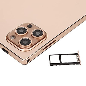 DAUERHAFT HD Tablet PC, 10.1 Inch HD Tablet 8 Core MTK6750 Chip 6GB RAM 64GB ROM Multifunction 8 MP Front Camera US Plug 110-240V for Work for Learning (Gold)