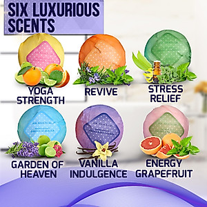 Bath Bombs Gift Set - The Best Ultra Bubble Fizzies with Natural Dead Sea Salt Cocoa and Shea Essential Oils, 6 x 4.1 oz, The Best Birthday Gift Idea for Her/Him, Wife, Girlfriend, Women