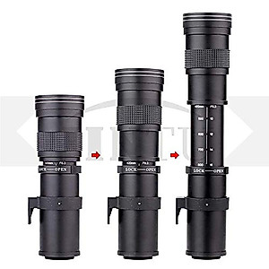 JINTU 420-800mm f/ 8.3-F16 Manual Telephoto Camera Zoom Lens for Canon EOS DSLR Cameras 4000D 90D 60D, 70D 77D, 70D,80D, 850D 650D, 750D, 7D, T7i, T7s, T7, T6s, T6i, T6, T5i, T5, SL2 SL1 Digital