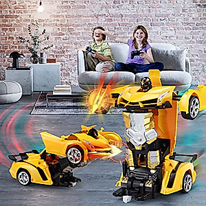 Remote Control Car Toys - Transforming RC Cars for Kids & Boys Toys - One Button Transformation and 360 Degree Rotating Drifting - Gifts for Boys and Girls