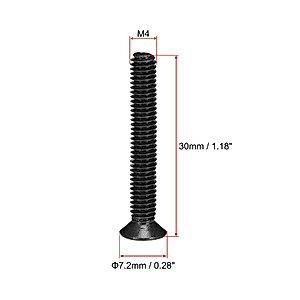 uxcell M4 x 30mm Phillips Screw Fastener Black for Laptop PC TV Fan Switch 50pcs