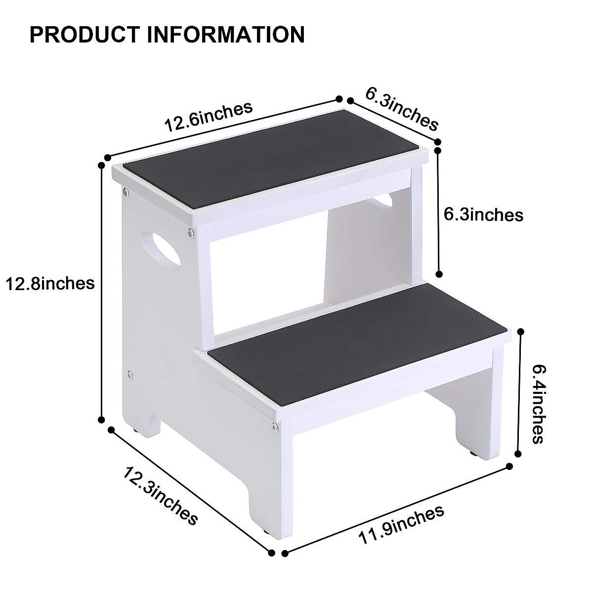 Kids Step Stool White Stepping Stool 2 Step Stools for Toddlers Bathroom Kitchen Counter Sink Wooden Step Stool Portable Baby Childrens Wood Toddler Foot Bed Step Stool Kids Potty Training Stool