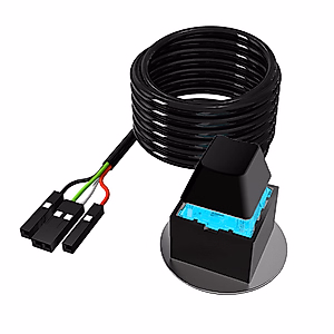 DKE Desktop Computer Power Switch Power Supply Control Adapter Cable 2M External PC Power Button ATX Desktop Computer Case Motherboard Switch On Off Power SW Cables, Black