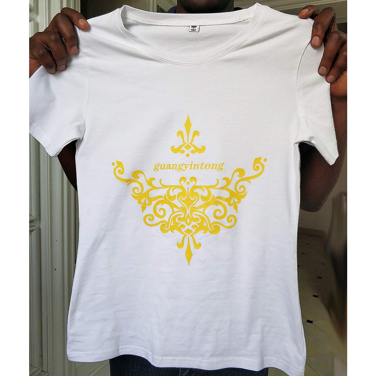 guangyintong Heat Transfer Vinyl Yellow HTV Rolls, 12" x 10ft Yellow Iron on Vinyl for T-Shirts, Matte Surface Yellow HTV Vinyl for All Cutter Machine Easy to Cut & Weed for Heat Vinyl DIY Design