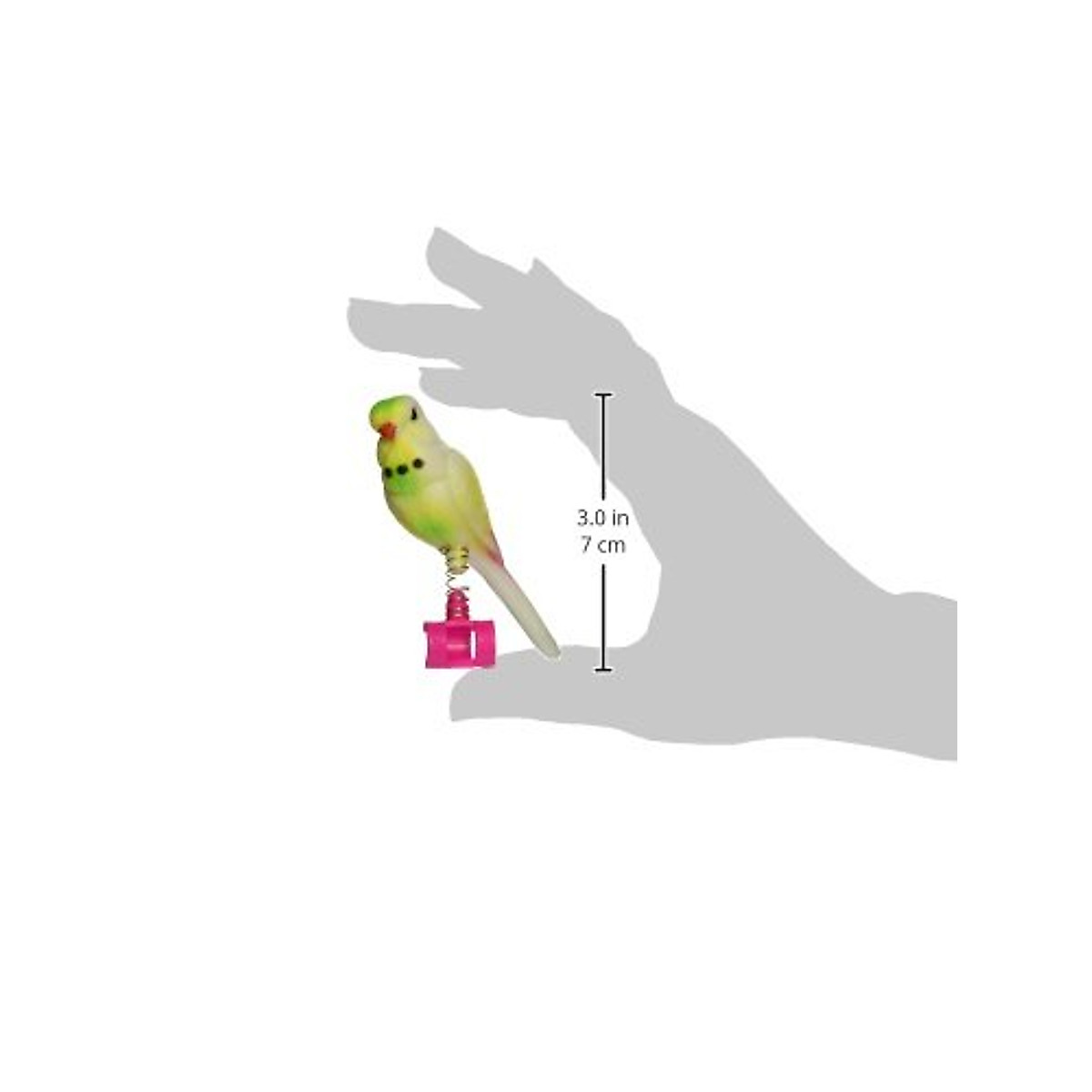 Penn-Plax (BA509 Acrylic Bird Figure, Small Size on Spring | Easily attaches to cage | Give Your Bird a New Friend