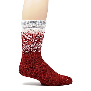 WARRIOR ALPACA SOCKS - Unisex Toasty Toes Ultimate Alpaca Socks For Men And Women (Large - Red Snowflake)