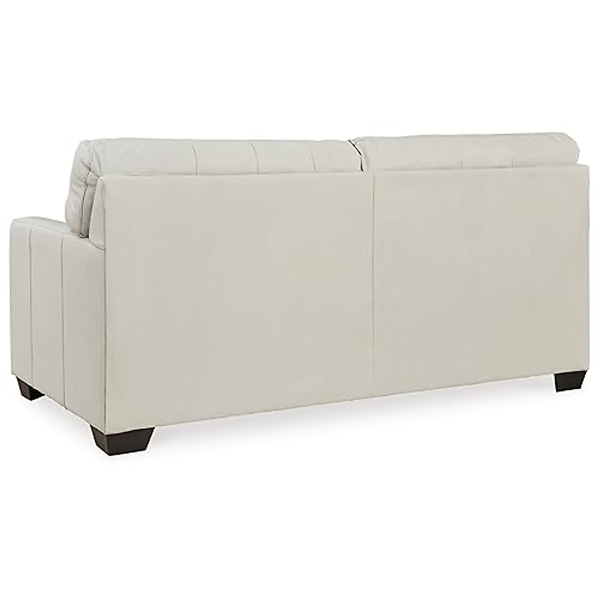 Signature Design by Ashley Belziani Modern 2-in-1 Tufted Leather Match Sofa Sleeper with Folding Gel Memory Foam Mattress, Full, White
