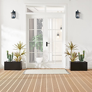 Wallowa Metallic Heavy Rectangle Planter Box for Outdoor/Indoor 25Lx11Wx13H Inches 22Pounds Black