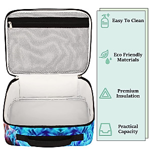 WMWXER Lunch Box for Boys and Girls Pirate Ship Ocean Insulated Lunch Box Bag Water-Resistant Reusable Thermal Lunchbox Cooler Tote with Mesh Pocket for Women Men Picnic Work School