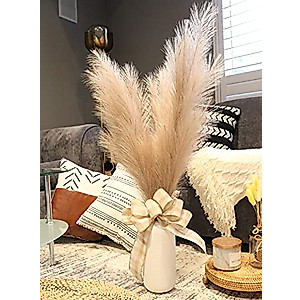 Boho Wish Faux Pampas Grass Decor Tall Set of 7 PCs -40 Inches Non-Shedding, Floor and Office Vase Filling-Fluffy Floral Branches -Wedding Decor- Home and Bedroom Table Decoration (Brown)
