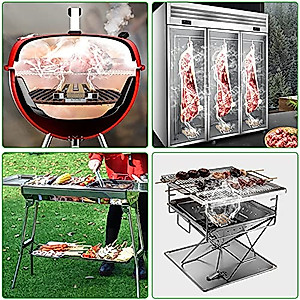 Cold Smoke Generator, GARLLEN Stainless Steel Cold Smoker, BBQ Grill Cold Smoke Box with Brush and Hooks, Smoke Generator Cold Smoking for Garden Camping Cooking