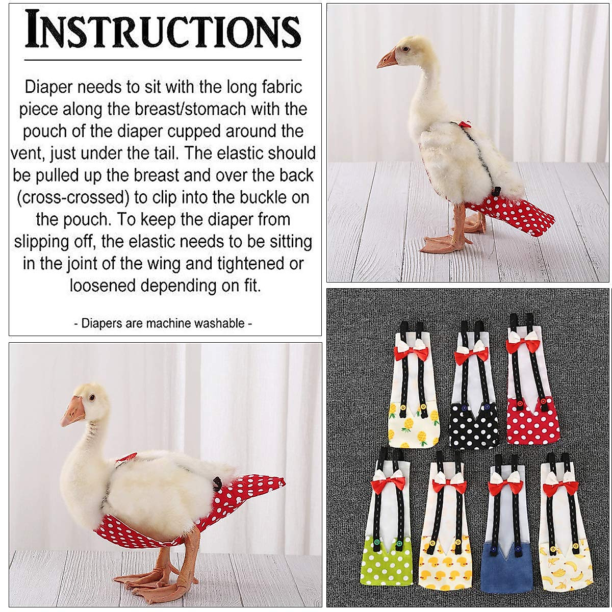Bonaweite Pet Diaper Nappy Poultry Cloth for Goose Duck Hen Chicken Fashionable