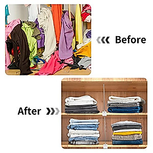 HOLIIO 8PCS Acrylic Shelf Dividers,Clear,Plastic Closets Shelf and Separator Organization for Bedroom, Kitchen and Office