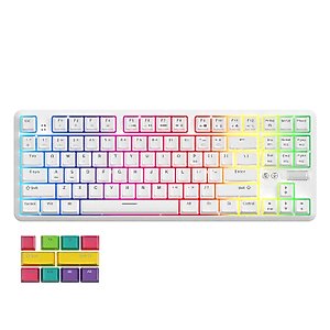 FIRSTBLOOD ONLY GAME. K870T 80% Bluetooth/Wired Dual Mode Mechanical Keyboard, 87 Keys Compact Computer Keyboard with Red Switch, RGB Backlight