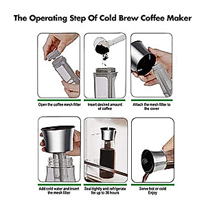 GRFIT Coffee Kettle Coffee Maker Pot Leakproof Thick Glass Cold Brew Cafetera Filter Coffee Pot Tea Infuser Percolator Tool Espresso Maker Coffee Kettle Flow Spout for Coffee and Tea, XXCCHH-2021