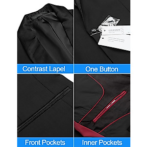 COOFANDY Men's Tuxedo Jacket Wedding Blazer One Button Dress Suit for Dinner Prom Party Black