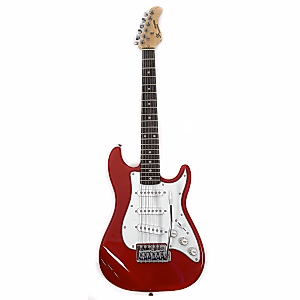 Electric Guitar Package 1/2 Size w/Pocket Amp, Strap, and Cord SX RST 1/2 CAR Short Scale Red Package