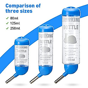 PStarDMoon Small Animals Water Bottle, Bunny Water Bottle, Hamster Water Bottle, Guinea Pig Water Bottle, Suitable for Rabbits Chinchilla Hamsters Guinea Pigs Gerbils Groundhog Squirrels (2.7 oz)