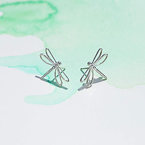 Boma Jewelry Sterling Silver Large Dragonfly Stud Earrings