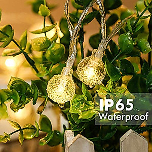 YoTelim  Globe String Lights Battery Operated ，2 Pack 26.2FT 60 LED Cool White Water Proof Crystal Ball Outdoor String Lights with Remote Control for Home, Patio,Party, Christmas, Garden Decor
