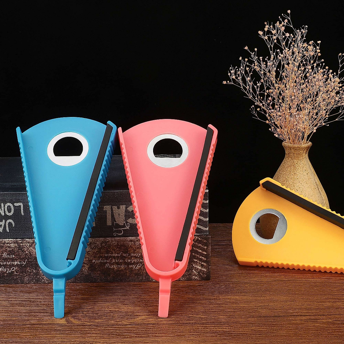 Jar Opener for Weak Hands Can Opener, Multi Function Beer Bottle Opener, Jar Opener for Seniors with Arthritis Handheld Wine Bottle Opener Under Cabinet Opener, Rubber Jar Gripper