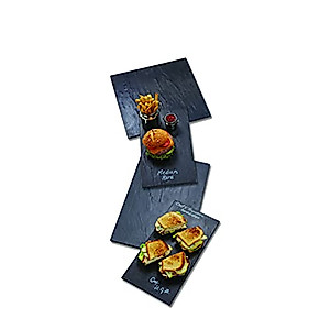 American Metalcraft FSLT08 Rectangle Melamine Platter, Faux Slate, Black